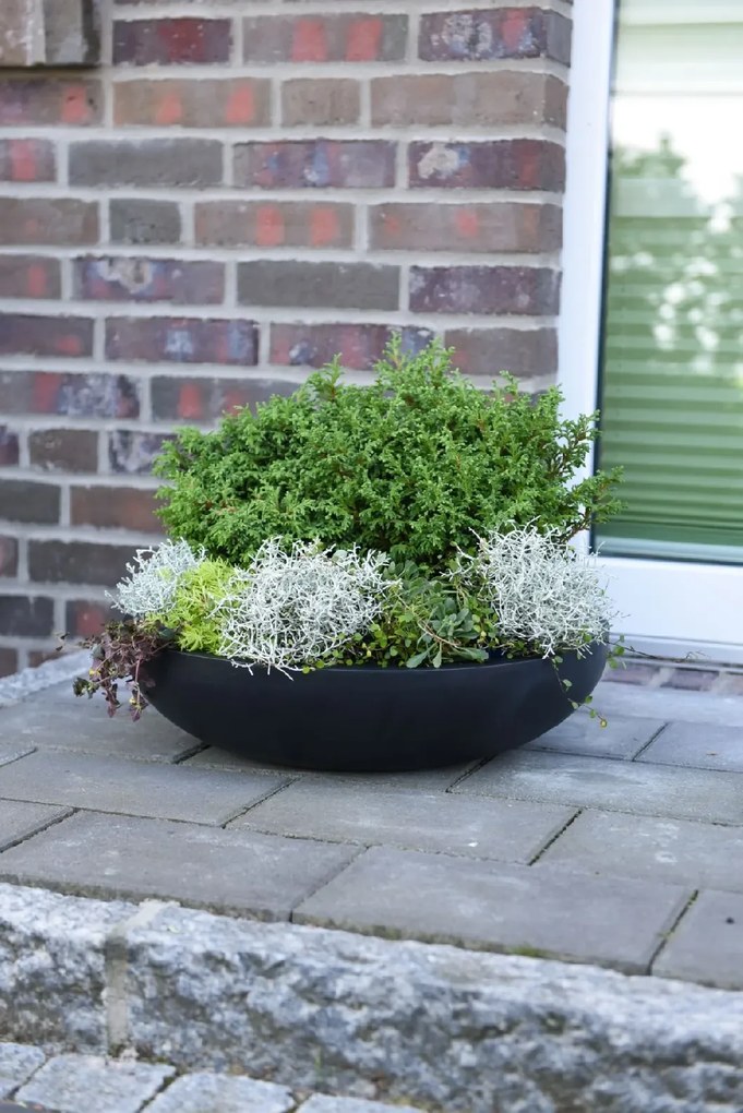 Okrasná miska PLANA, sklolaminát, 14xØ54 cm, antracit