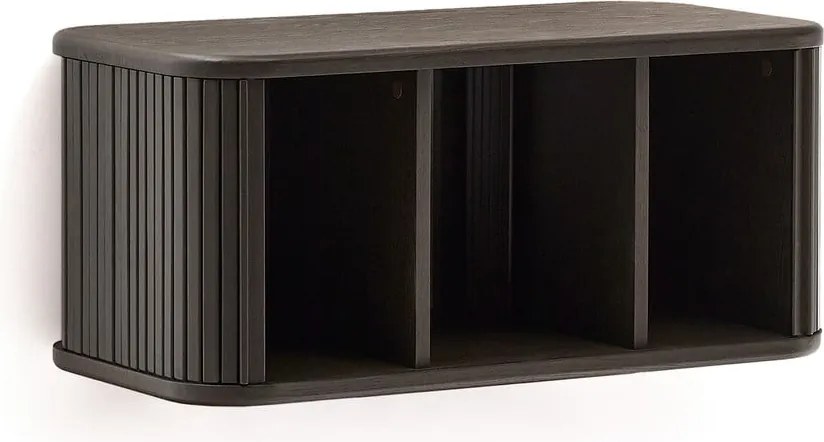 Tmavě hnědá závěsná skříňka pod umyvadlo v dekoru jasanu 90x40 cm Mailen – Kave Home