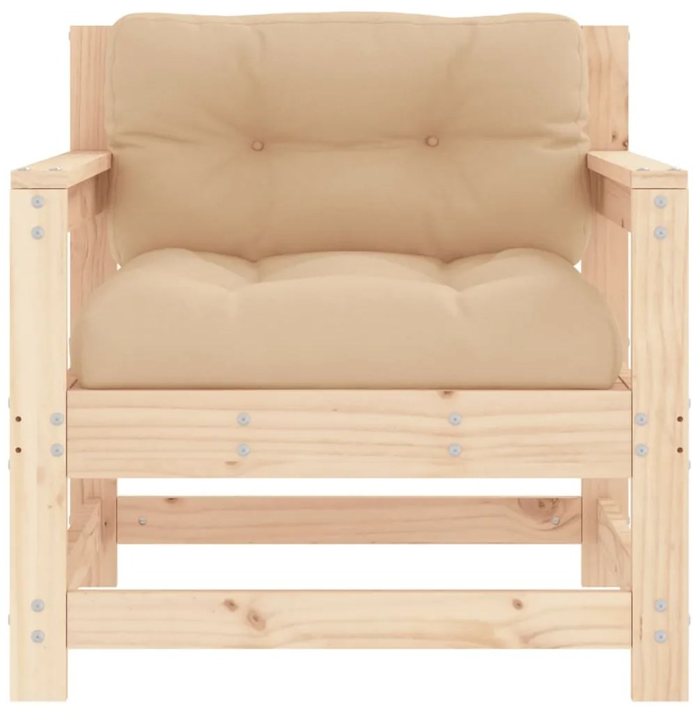 Zahradní židle s poduškami 2 ks masivní borové dřevo - Default Title