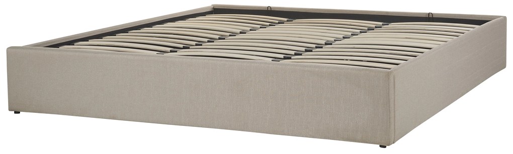 Béžová čalouněná postel s úložným prostorem, skládací 180 x 200 cm DINAN Beliani