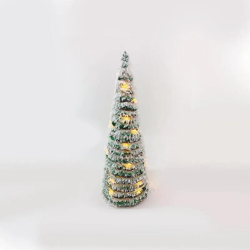 ACA DECOR Vánoční LED zelený ratanový kužel 50cm