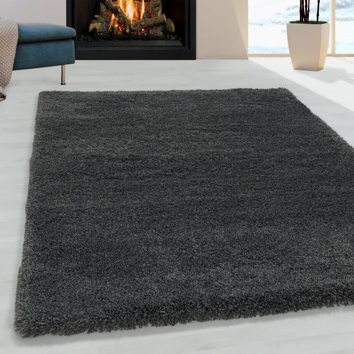 Vopi | Kusový koberec Fluffy shaggy 3500 grey - Kruh průměr 120 cm