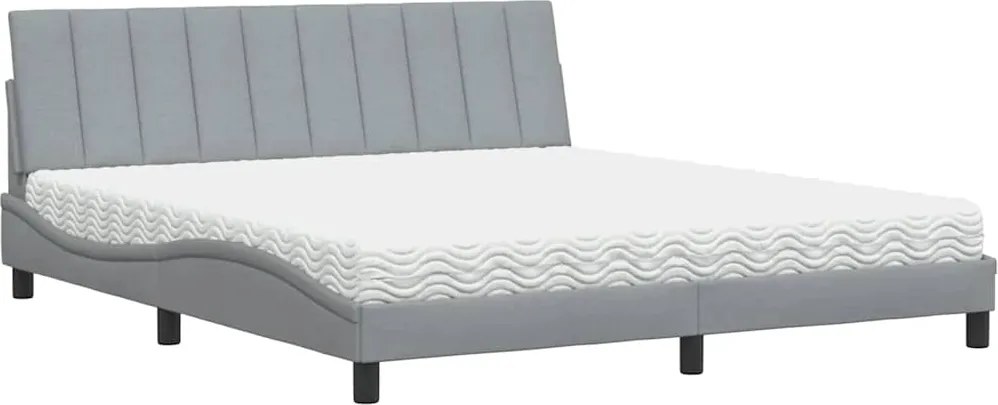 Postel s matrací Hanko světle šedá 180 x 200 cm textil 3310545
