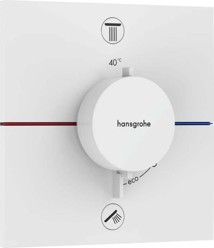 Hansgrohe ShowerSelect Comfort E - Termostatická baterie pod omítku, pro 2 spotřebiče, matná bílá 15578700