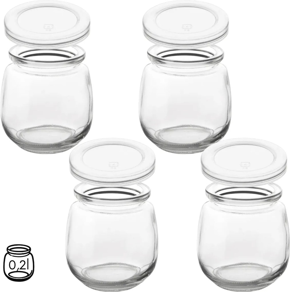 Orion 4 sklenice na jogurt / dezert s víčkem 4ks x 200ml YOGO