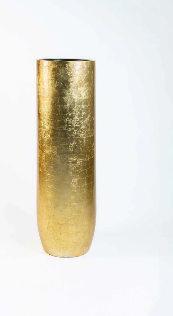 Exkluzivní květináč SOLERIO, sklolaminát, výška 100 cm, zlatý lesk