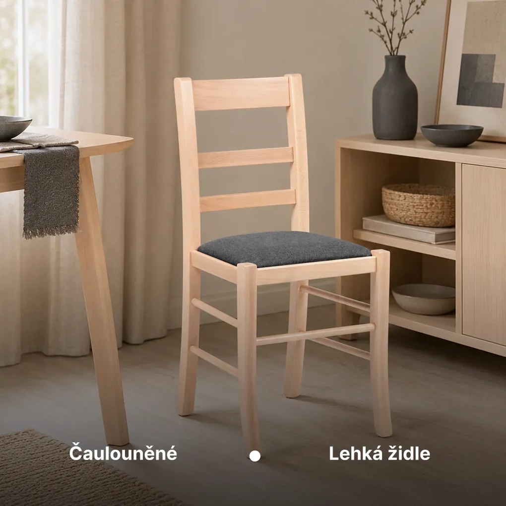 STIMA Židle FURLA s čalouněným sedákem buk LUX černá 23