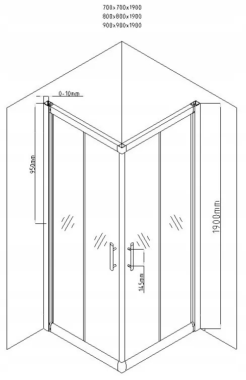 Sprchová kabina MEXEN RIO mat, 70x70 cm