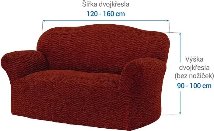 Bielastické potahy CRISTINA měděná dvojkřeslo (š. 120 - 160 cm)