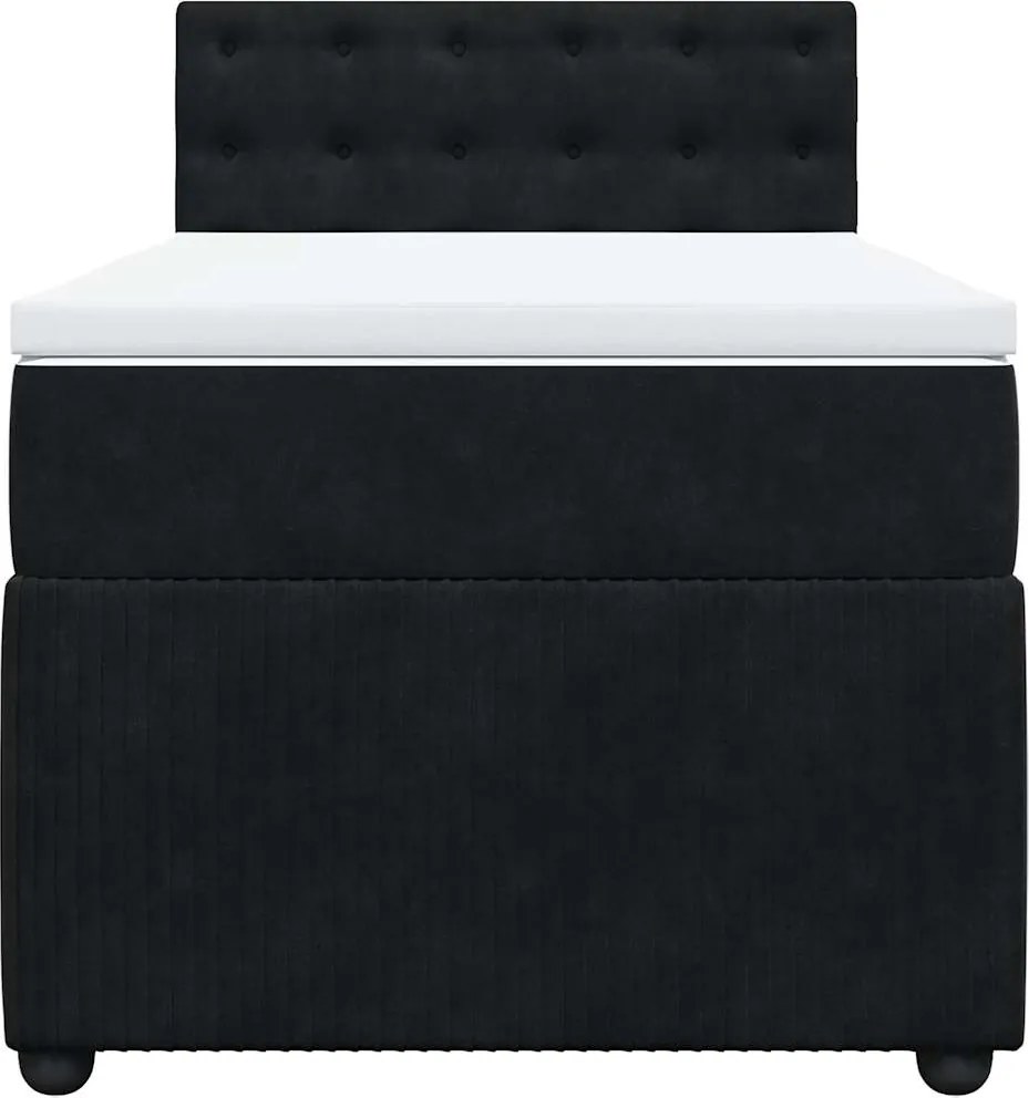 Box spring postel s matrací černá 80 x 200 cm samet 3287604