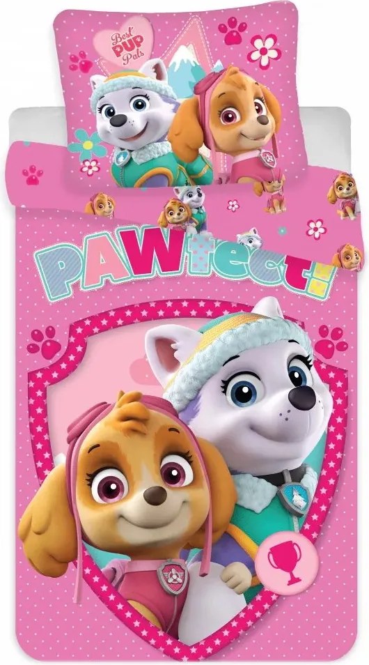 Povlečení do dětské postýlky Tlapková patrola - PAWfect! - 100% bavlna - 40 x 60 cm + 100 x 135 cm
