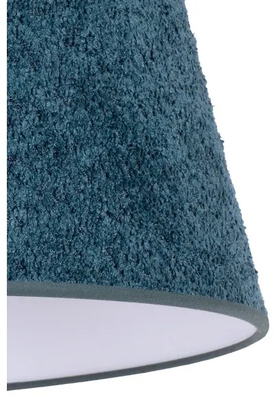 Duolla - Stolní lampa BOUCLE 1xE27/15W/230V pr. 28 cm tyrkysová/dřevo