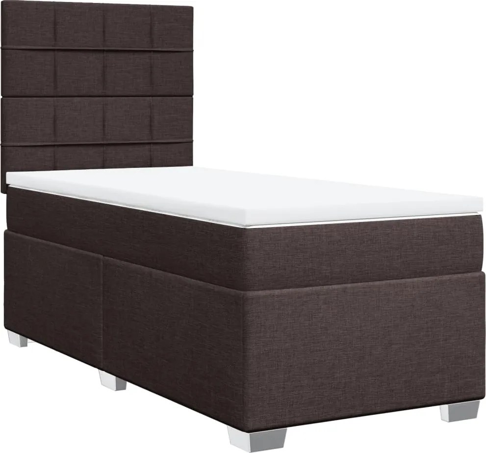 Box spring postel s matrací tmavě hnědá 90x190 cm textil 3290346