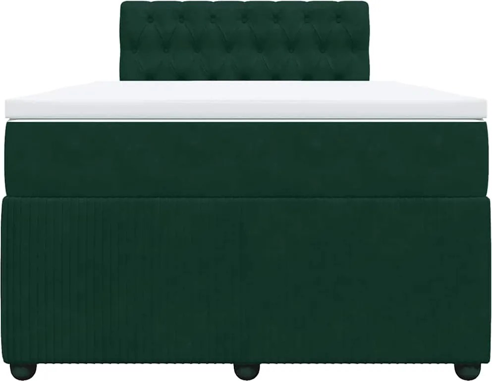 Box spring postel s matrací tmavě zelená 120x190 cm samet 3287695