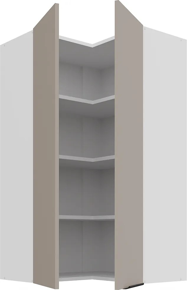 ARIA lb | horní kuchyňská skříňka 60x60 GN-108 2F (90°) rohová s policemi | EXTRA VYSOKÁ | 60x60 cm | bílá/béžová