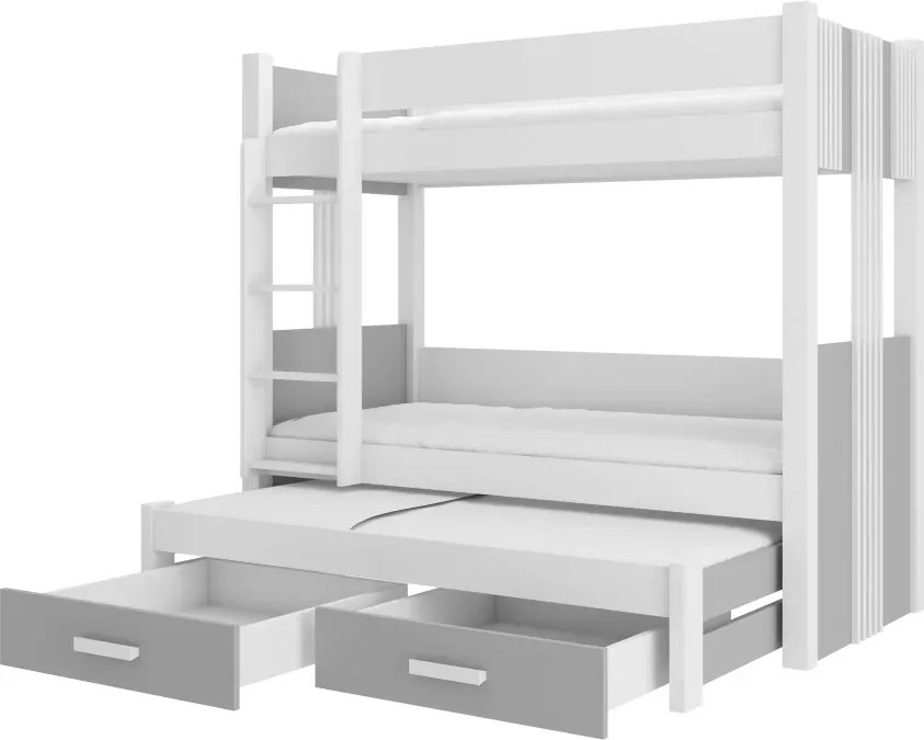 Třílůžková patrová postel s matracemi ARTEMA 200x90