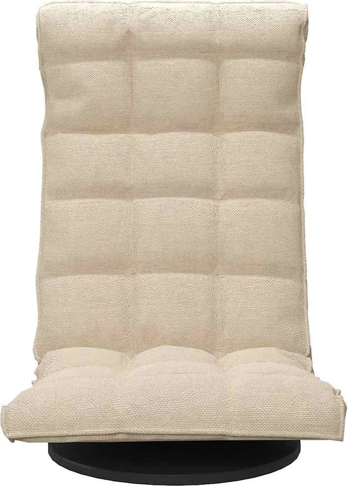 Otočná lenoška na podlahu krémová textil 336576