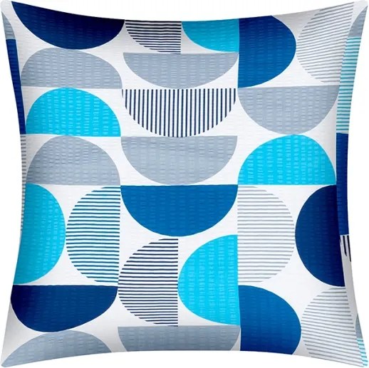 Bellatex Povláček krepový 40x40 cm Půlkruh Modrá,Šedá