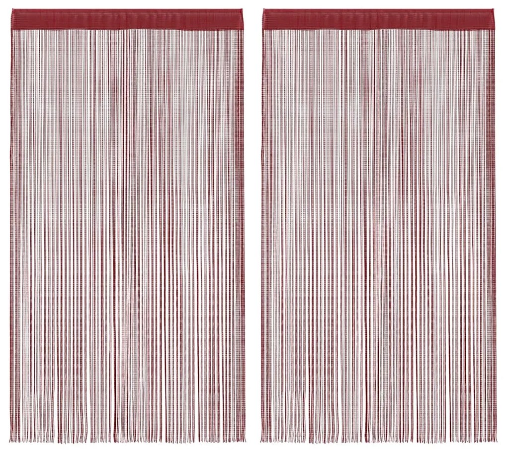 Provázkové záclony, 2 ks, 100x250 cm, vínová 132408