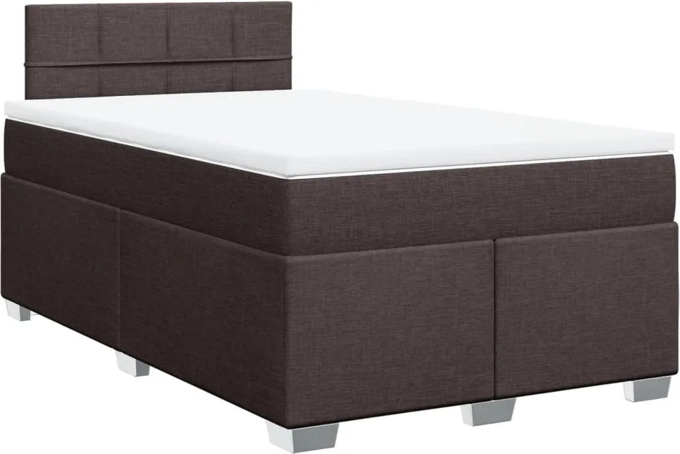 Box spring postel s matrací tmavě hnědá 120x190 cm textil 3288130