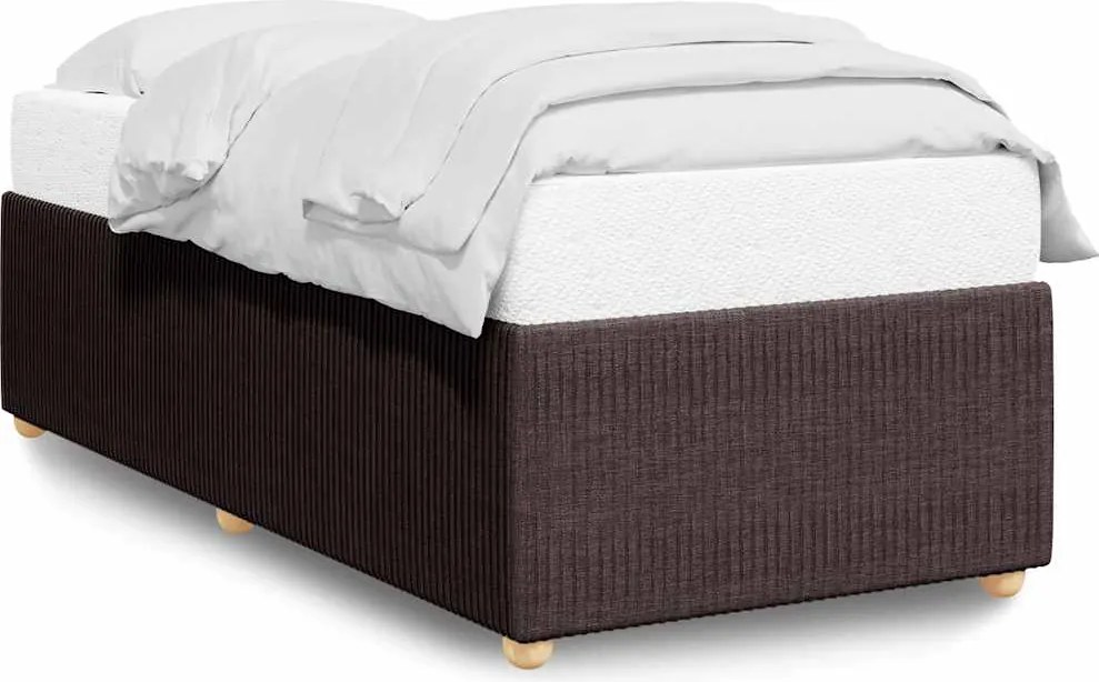 Rám postele bez matrace tmavě hnědá 80 x 200 cm textil 3284896