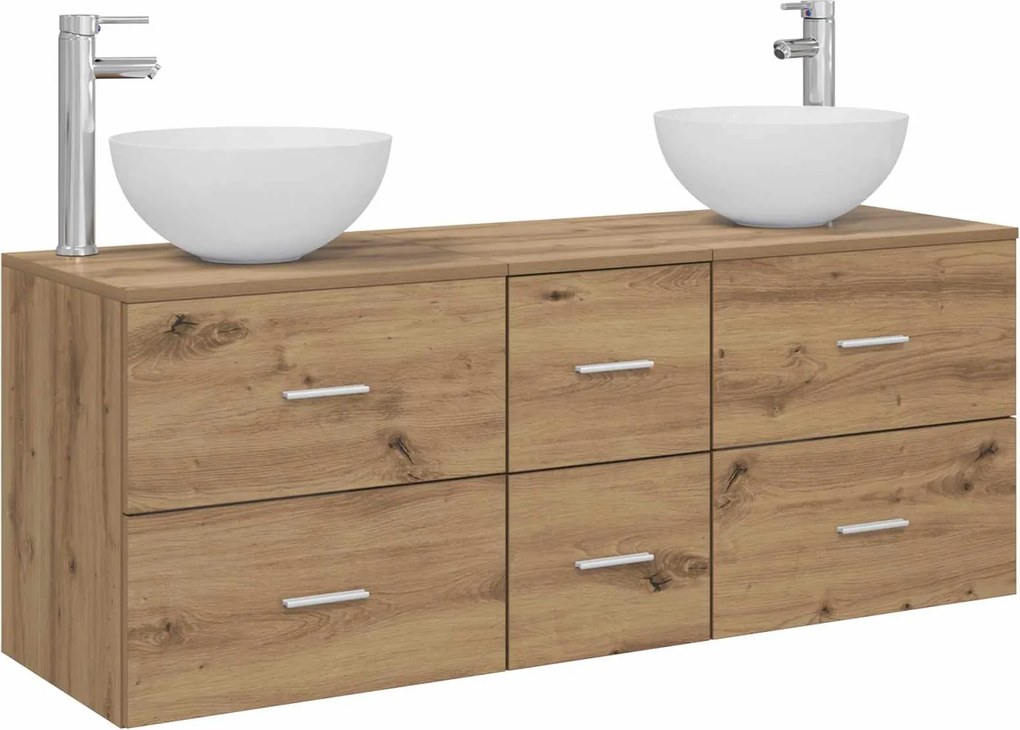 Sada koupelnových skříněk 3 ks Dub artisan 49,5 x 41 x 64,5 cm 3405818