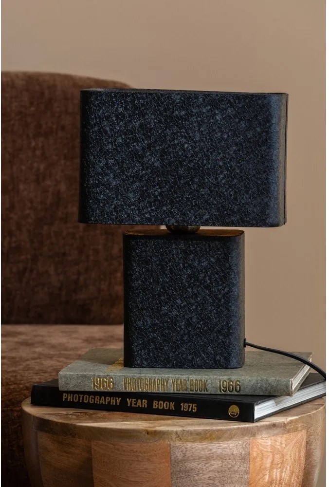 Černá kovová stolní lampa (výška 33 cm) Boaz Recto – Leitmotiv