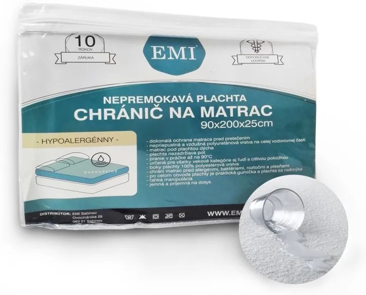 Nepromokavé prostěradlo s gumičkou po obvodu EMI, Plachta 90x200