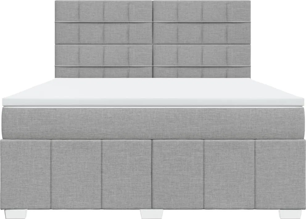 Box spring postel s matrací světle šedá 180 x 200 cm textil 3291747