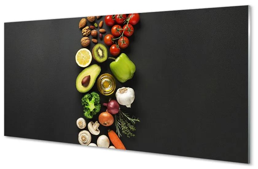 Obraz na skle Citrón avokádo mrkev 125x50 cm