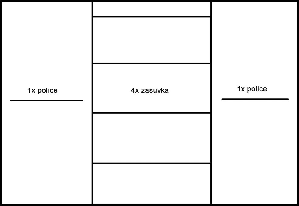 Obývací stěna INDIANAPOLIS | sestava E | 289 cm | jasan světlý