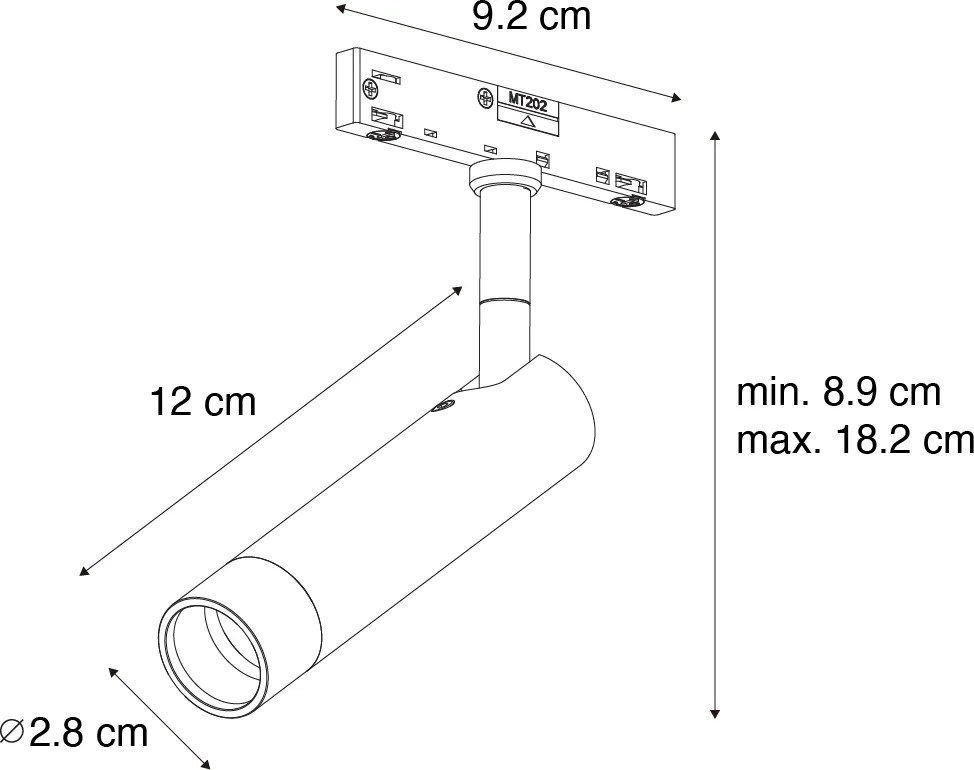 Moderní bodové svítidlo béžové s černou pro jednofázový kolejnicový systém - Slimline Uzzy