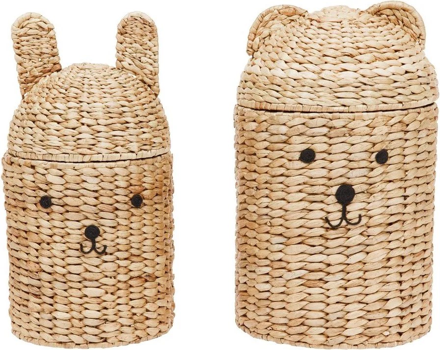 Dětské koše na hračky v sadě 2 ks z mořské trávy v přírodní barvě ø 28,5x49,5 cm Bear & Rabbit – OYOY Mini