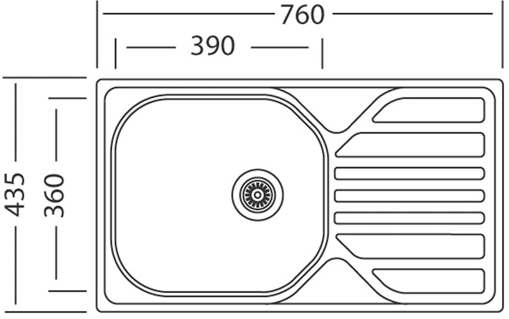 Nerezový dřez Sinks COMPACT 760 V 0,5mm matný