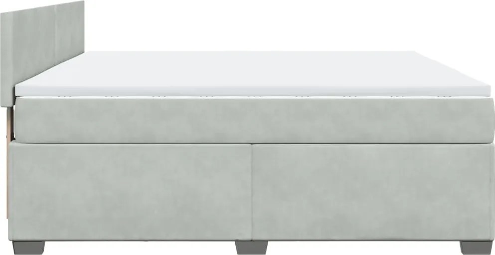 Box spring postel s matrací světle šedá 180x200 cm samet 3288672