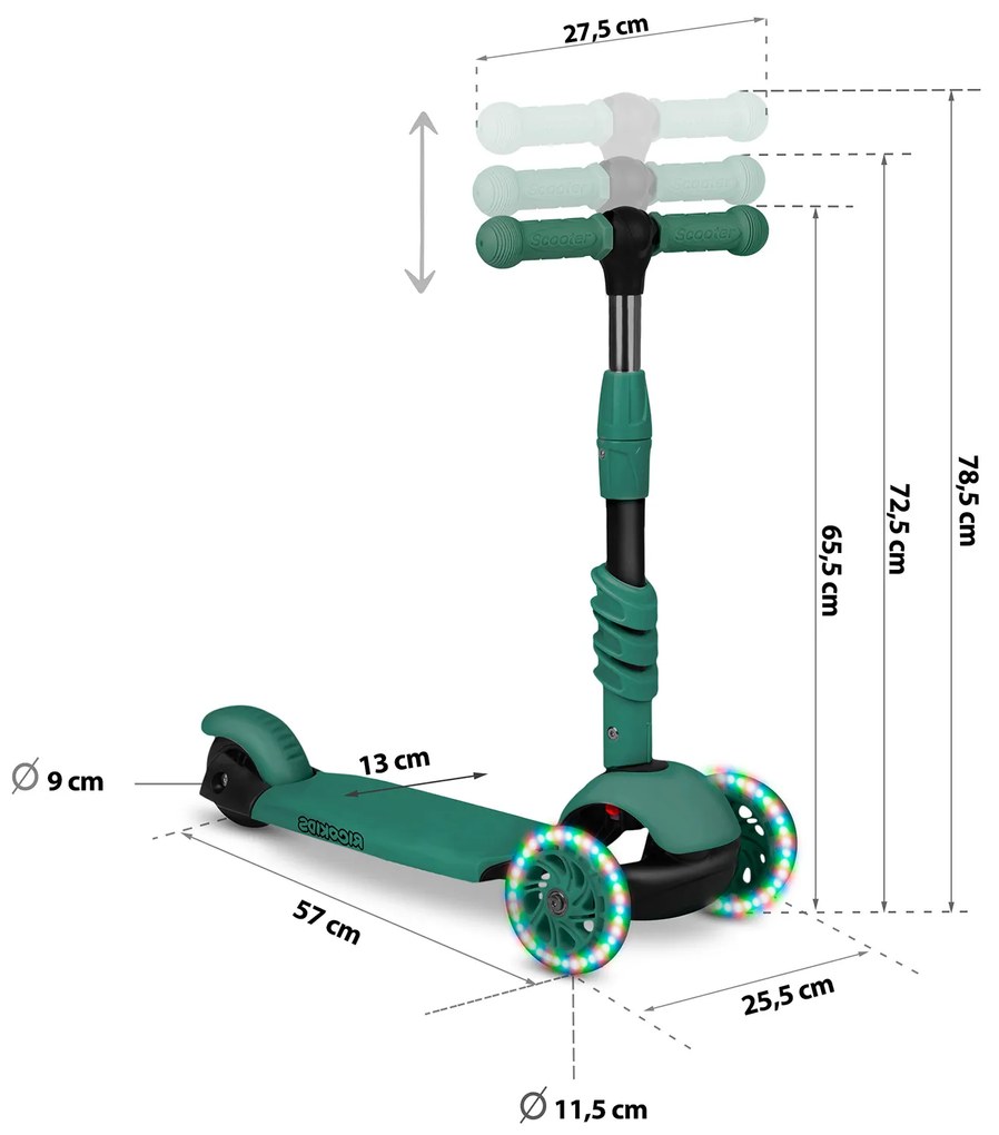 Ricokids Todi tříkolová koloběžka - zelená -  Poškozený obal