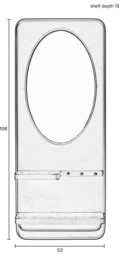 Nástěnné zrcadlo s poličkou 53x108 cm Pascal – White Label