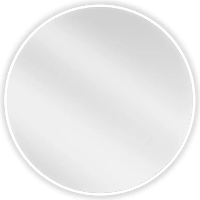 Mexen Loft, kulaté koupelnové zrcadlo 70 cm, barva rámu bílá, 9850-070-070-000-20