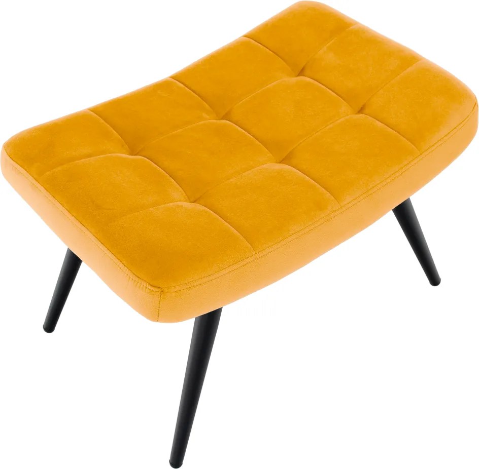 Křeslo s podnoží, žlutá Velvet látka/černá, HABEN