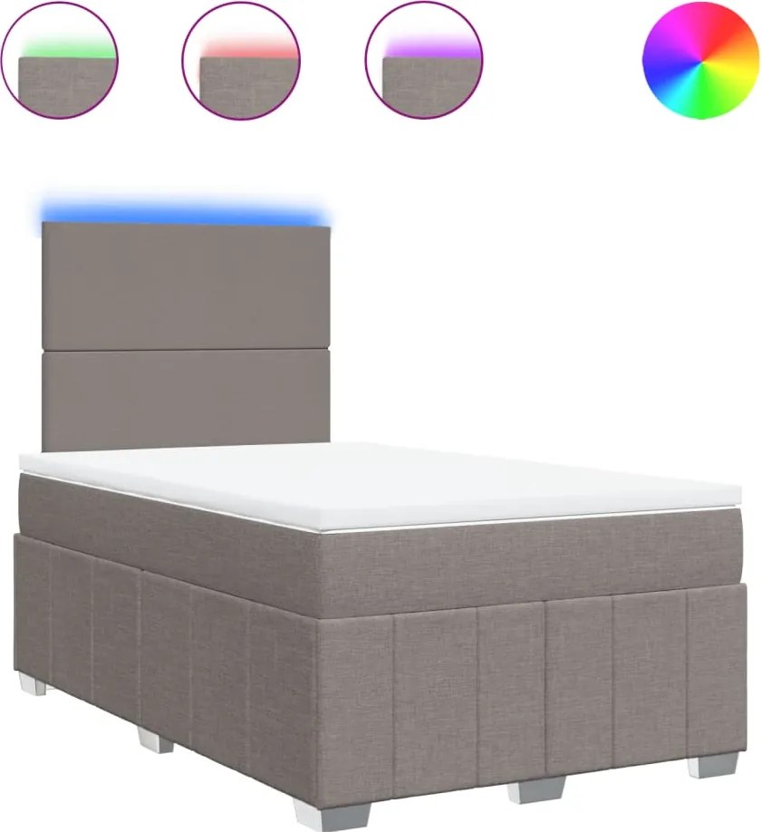 Box spring postel s matrací taupe 120x190 cm textil 3293904