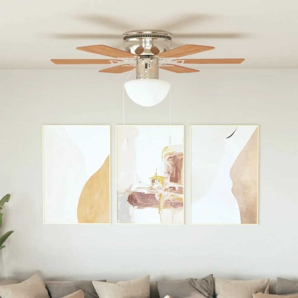 vidaXL Marketos Ozdobný stropní ventilátor se světlem 82 cm světle hnědý