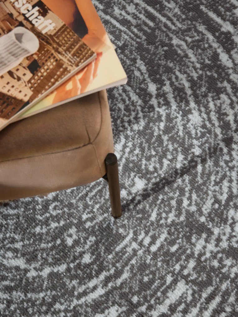 Hanse Home, Kusový koberec Gloria Cavallo 106256 Creme Grey kruh, 160x160 (průměr) kruh, šedá, chodba / předsíň