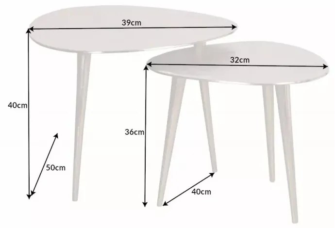 Massive home | 2SET konferenční stolek ELEMENTS 39/32 CM zlatý