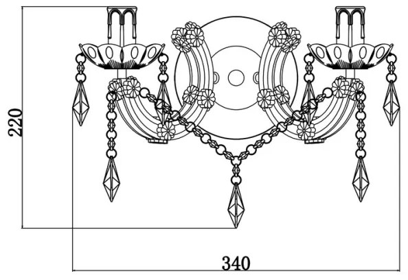 Zuma Line RLB94016-2B - Nástěnná lampa MAGNOLIA 2xE14/40W/230V černá