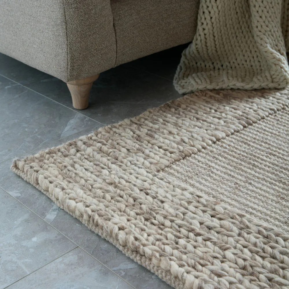 Ručně tkaný koberec s příměsí vlny v přírodní barvě 200x290 cm Rue – Flair Rugs