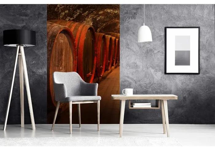 DIMEX | Vliesová fototapeta na zeď Sudy s vínem MS-2-0247  | 150 x 250 cm | hnědá, červená