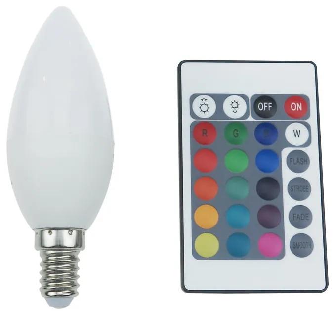 ACA DECOR RGB LED žárovka svíčka E14 4W s ovladačem