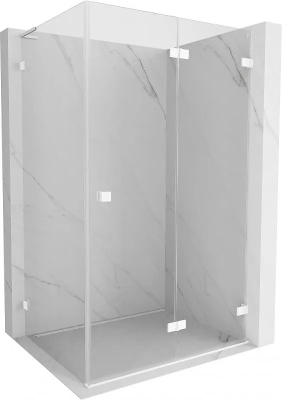 Mexen Lunar-F L, sprchový kout pravý 90 x 80 cm, 8mm čiré sklo, bílý profil, 836L-090-080-20-00-P