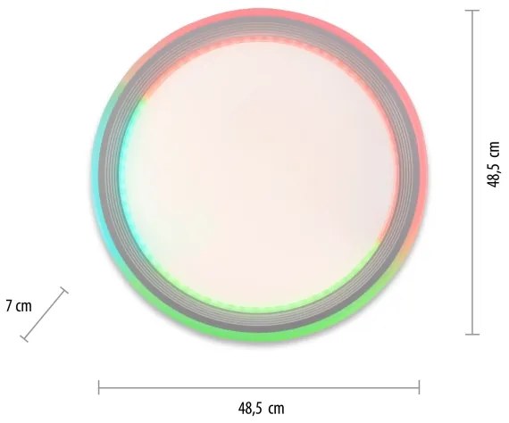 Leuchten Direkt 15154-16-LED RGB Stmívatelné stropní svítidlo EDGING 39W/230V+DO