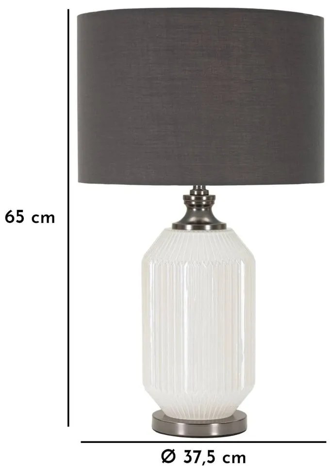 Šedá stolní lampa s textilním stínidlem (výška 65 cm) Brighty – Mauro Ferretti
